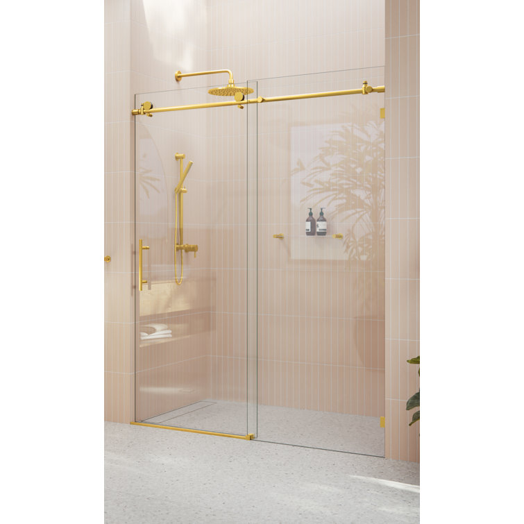 Glass Warehouse Eclipse 56 - 60 in. x 78 in. Fully Frameless Sliding Shower Door & Reviews ...